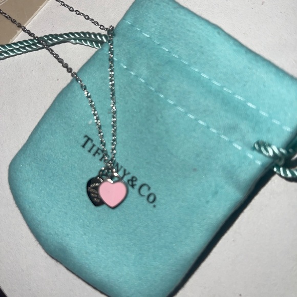 Jewelry | Tiff Co Dupe Necklace Pink Heart Pendant Stainless Steel ...